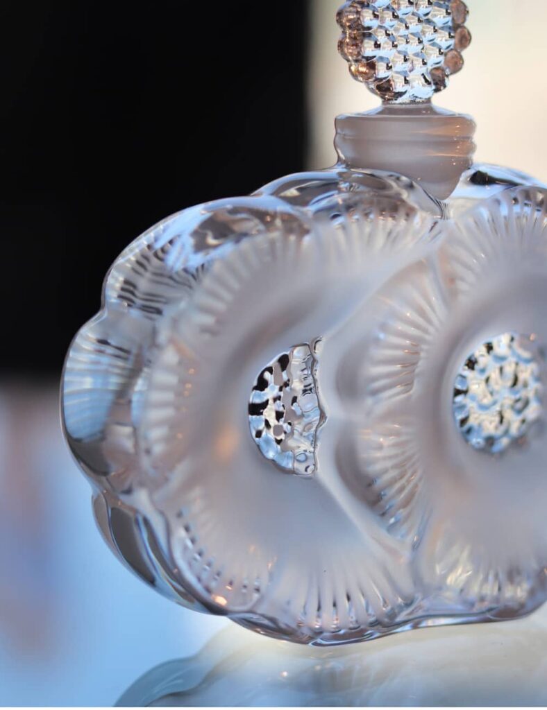 FLACON PARFUM DEUX FLEURS LALIQUE | Vessiere Cristaux