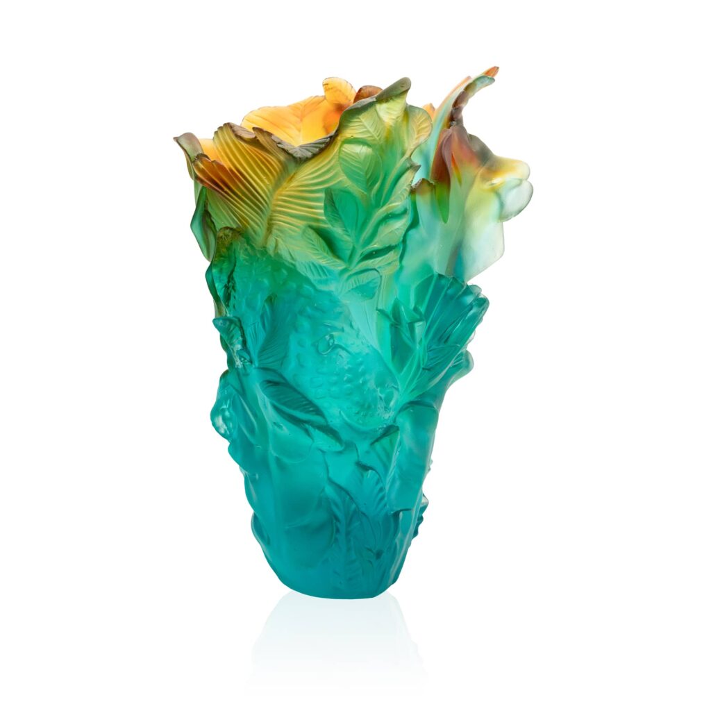 Large Vase Leopard Bornéo Tropical Daum | Vessière
