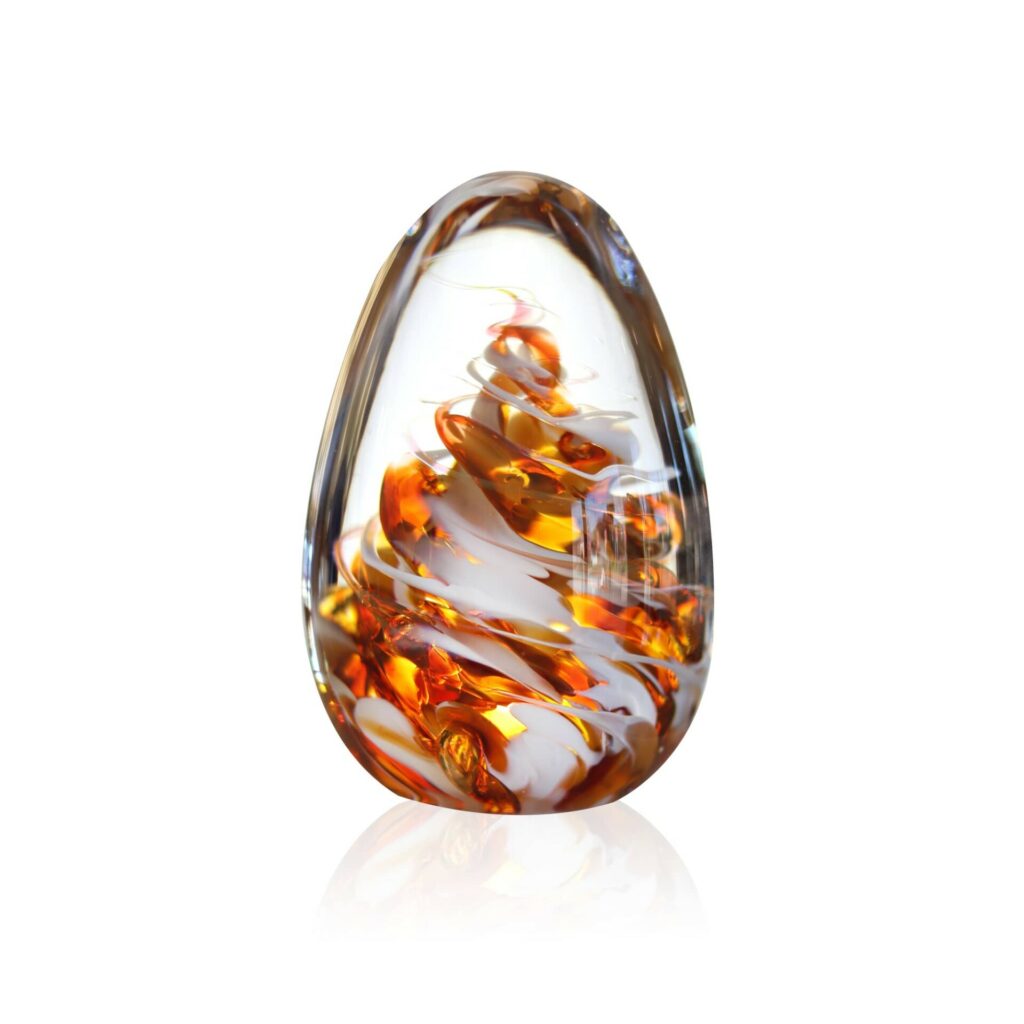Crystal Amber Paperweight Lehrer | Vessiere Cristaux