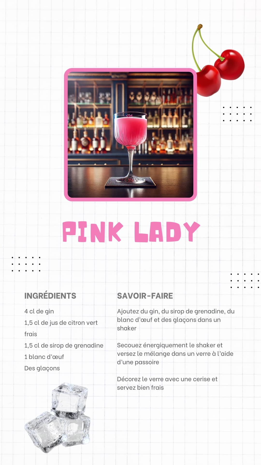 Cocktail Pink Lady, La Recette Et Notre Verre Iconique | Vessière Cristaux