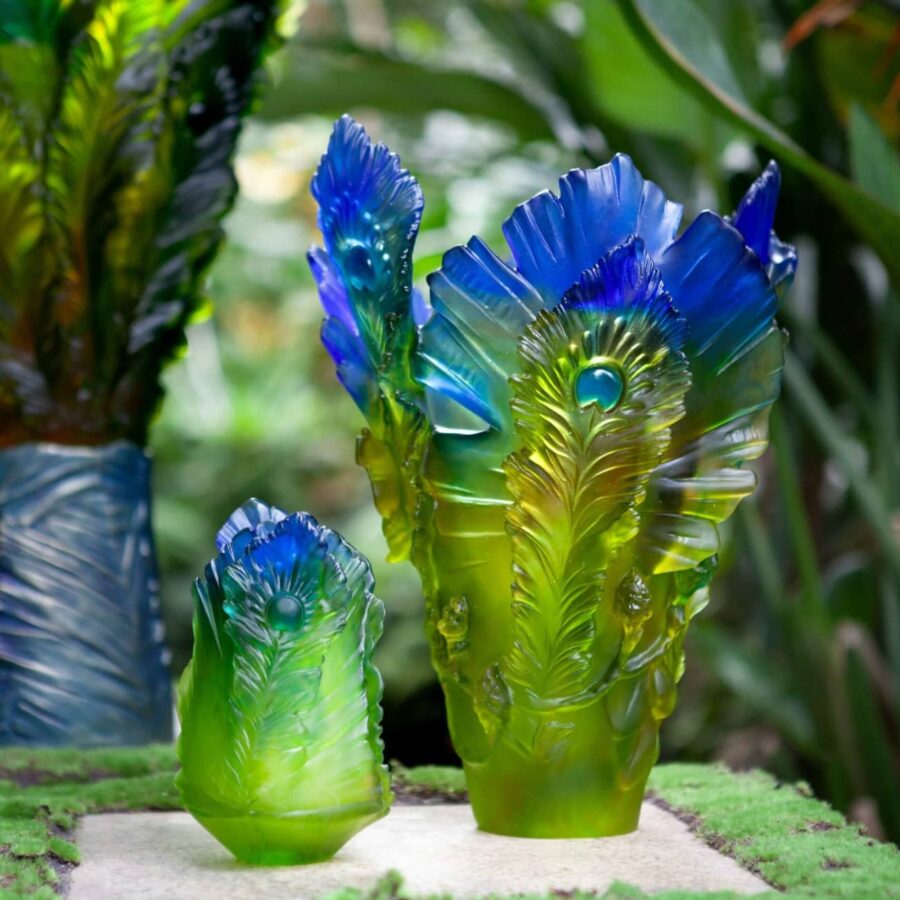 Vase Fleur De Paonexotique Gm Daum | Vessiere Cristaux