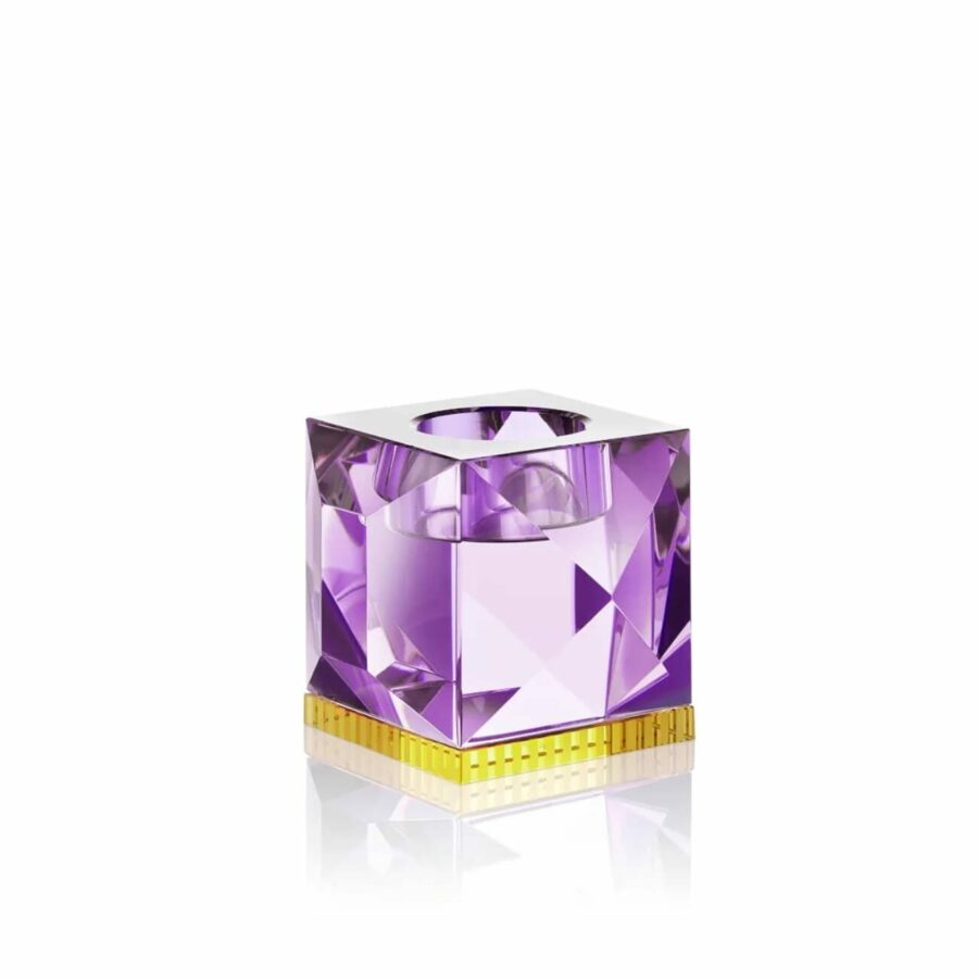 Photophore Ophelia Violet Jaune Reflections Copenhagen | Vessière Cristaux